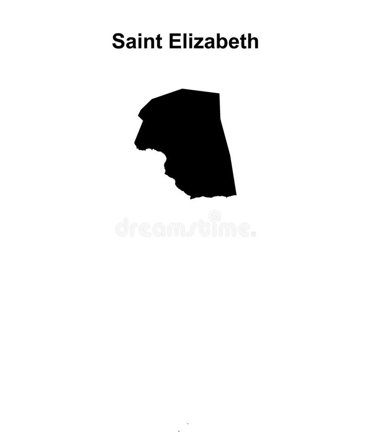 Saint Elizabeth Outline Map Stock Vector - Illustration of silhouette ...