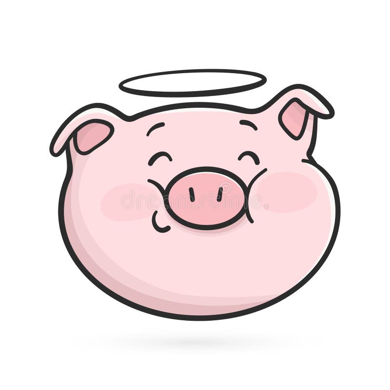 Saint Emoticon Icon. Emoji Pig. Stock Vector - Illustration of portrait ...