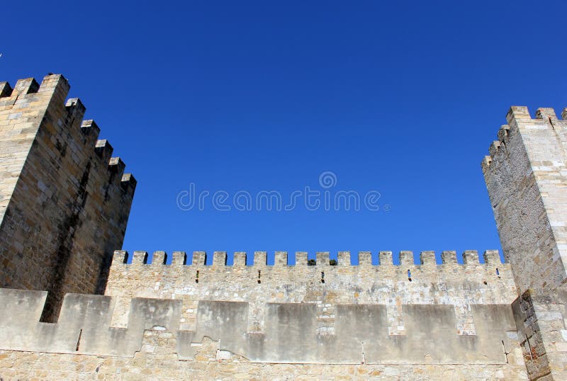 Saint George Castle at Lisbon, Portugal Stock Image - Image of castelo ...