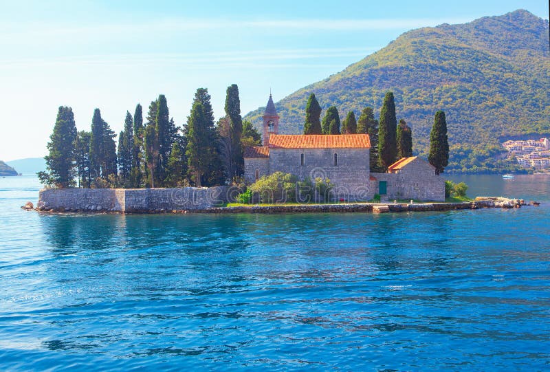 Monastery on the islet stock photo. Image of castle - 171165712