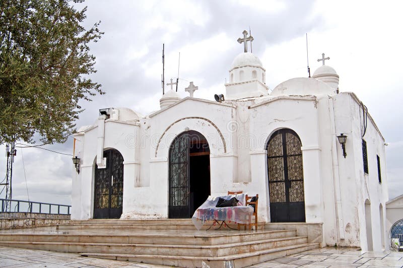 Saint George S Chapel on Top of Mount Lycabettus in Athens Stock Image ...