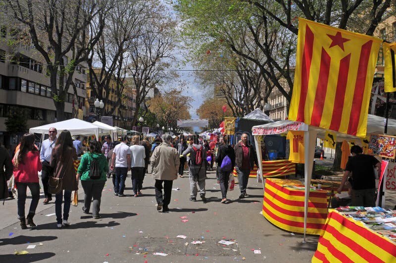 Saint George S Day in Tarragona, Spain Editorial Stock Photo - Image of ...