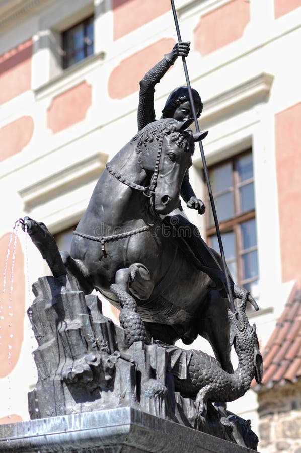 Saint George Statue, Prague Stock Photo - Image of architecture, prague ...