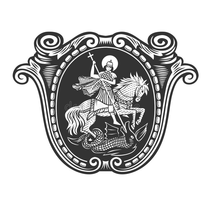 Saint George. Black and White Vector Objects Stock Vector ...