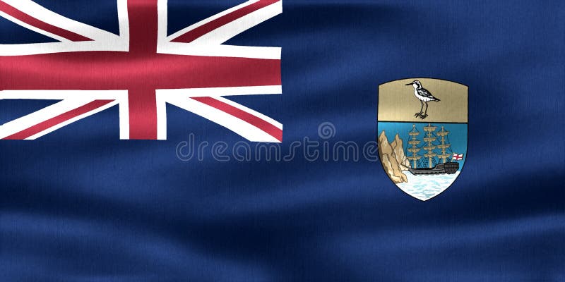 3D-Illustration of a Saint Helena Flag - Realistic Waving Fabric Flag ...