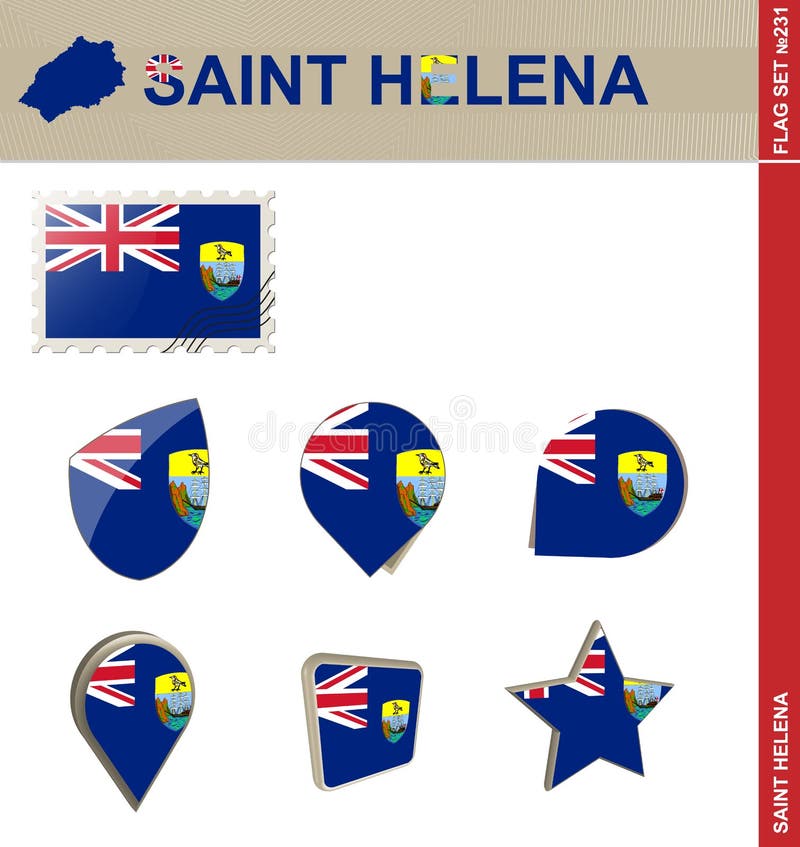 Saint Helena Flag Set, Flag Set #231 Stock Vector - Illustration of ...