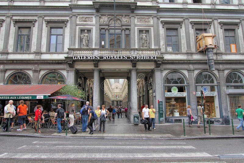 St Hubert Gallery in Brussels, Belgium Stock Photo - Image of town ...