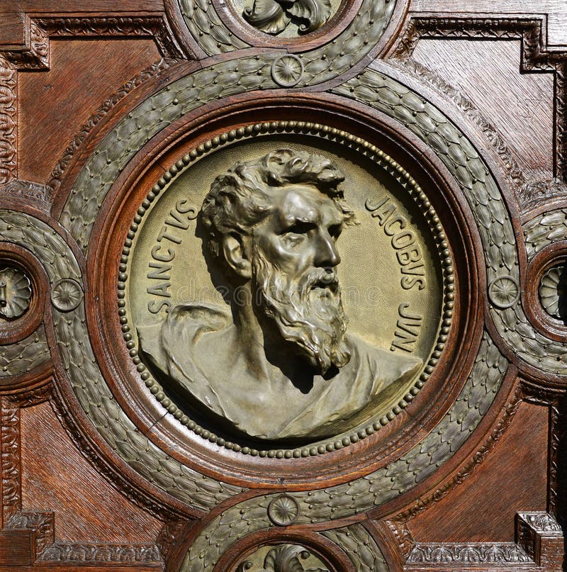 Saint jacob Bas-relief stock photo. Image of sculpture - 59688826