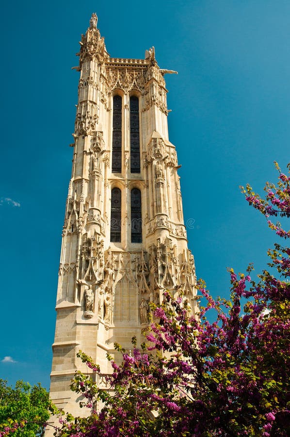 Saint-Jacques Church Tower in Paris Stock Image - Image of exterior ...