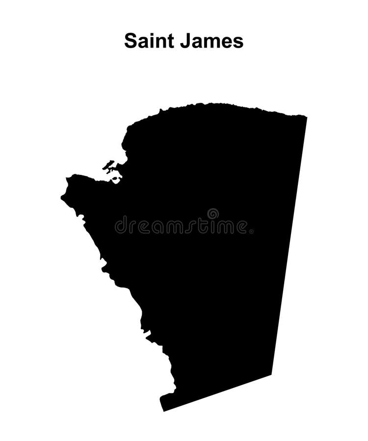 Saint James outline map stock vector. Illustration of detailed - 360467247