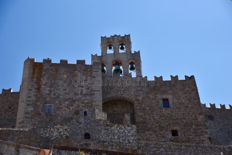 Saint John Monastery at Patmos Island in Greece Stock Photo - Image of ...