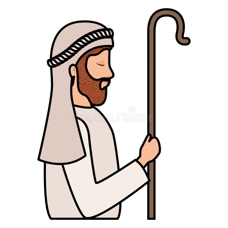 Saint Joseph with Cane Character Stock Vector - Illustration of ...