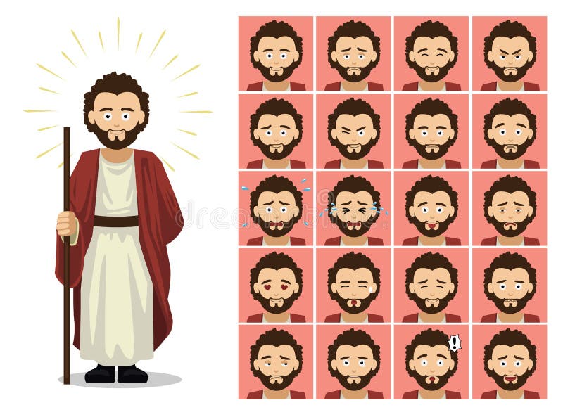 Saint Joseph Cartoon Emotion Faces Vector Illustration Stock Vector ...