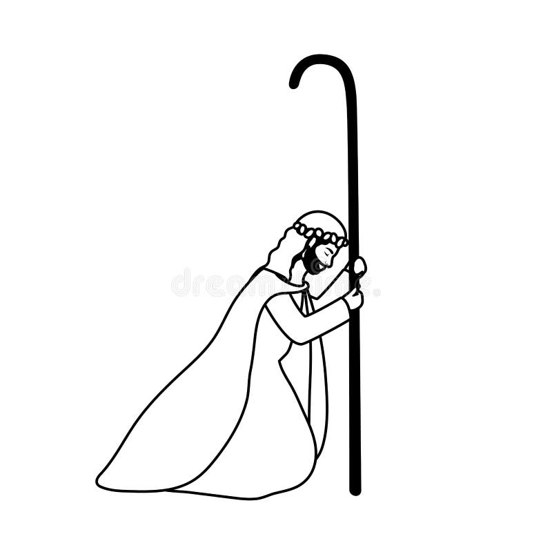 Joseph Character Manger Nativity, Merry Christmas Stock Vector ...