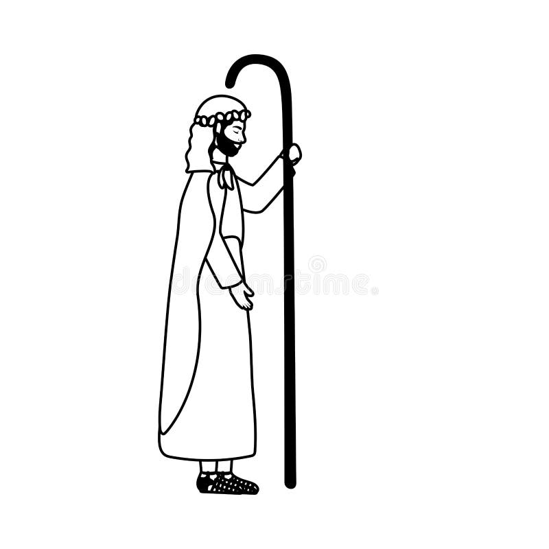 Joseph Character Manger Nativity, Merry Christmas Stock Vector ...