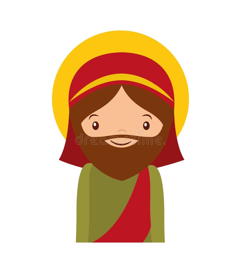 Saint Joseph Manger Character Stock Vector - Illustration of nativity ...