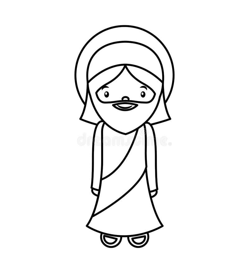 Saint Joseph Manger Character Stock Vector - Illustration of advent ...