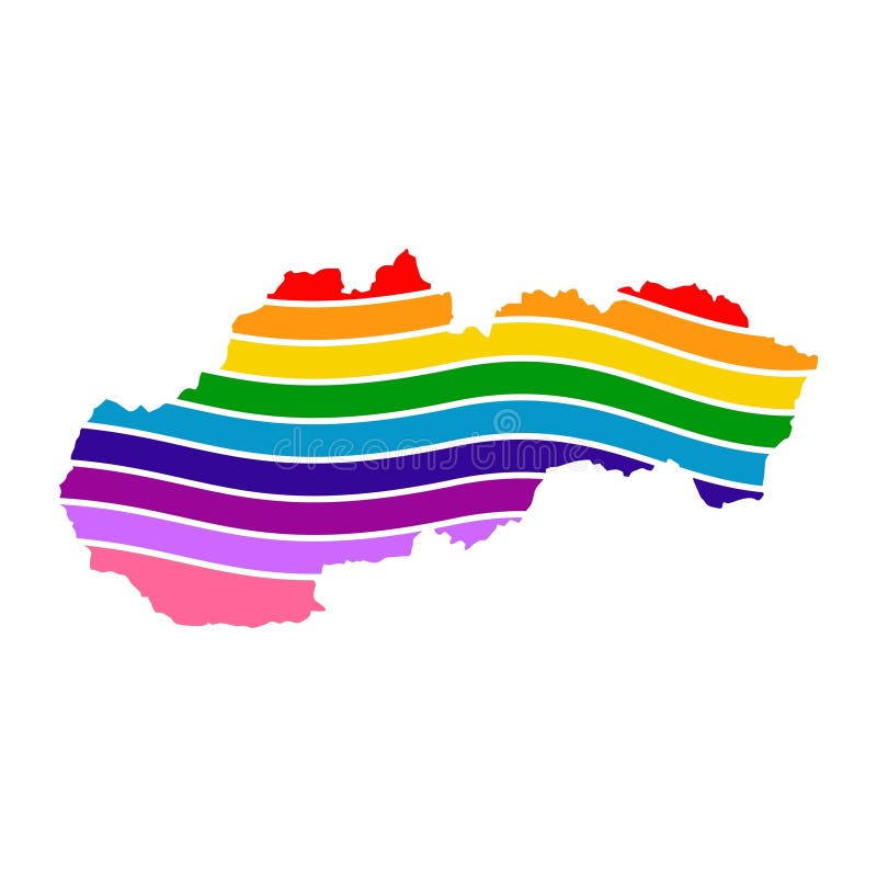 Slovakia Swoosh Silhouette Rainbow Map Stock Vector - Illustration of ...