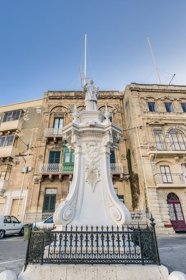 Saint Lawrence at Vittoriosa Square in Birgu, Malta Stock Photo - Image ...