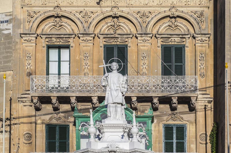 Saint Lawrence at Vittoriosa Square in Birgu, Malta Editorial ...