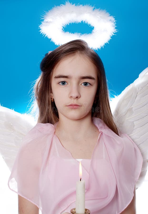 Saint little girl stock image. Image of angel, christianity - 12956521