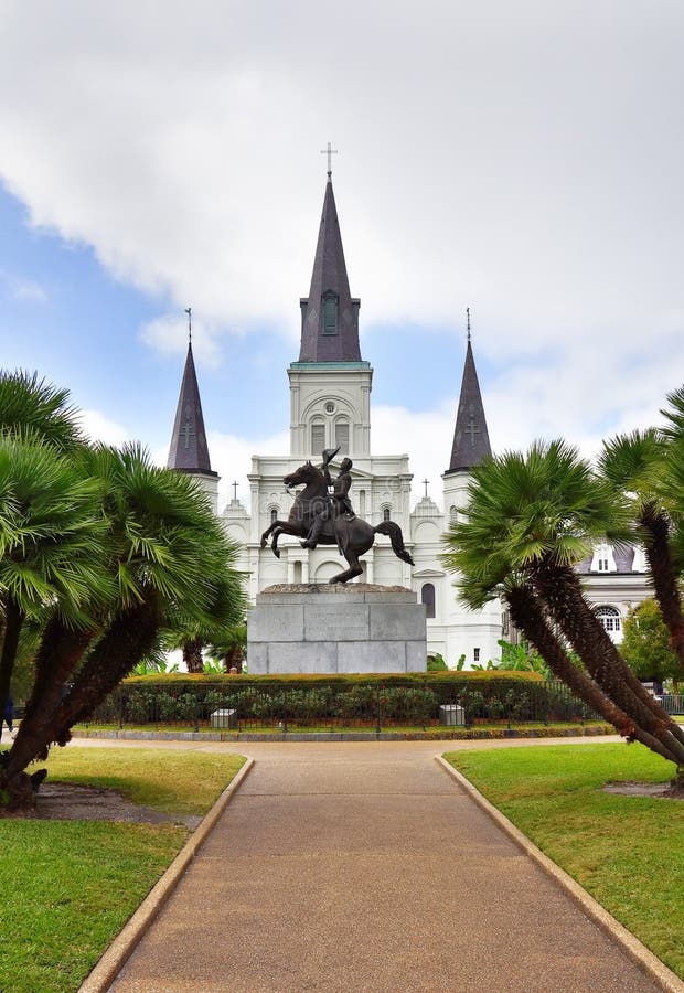 Saint Louis Cathedral and Jackson Square. New Orleans Stock Image ...