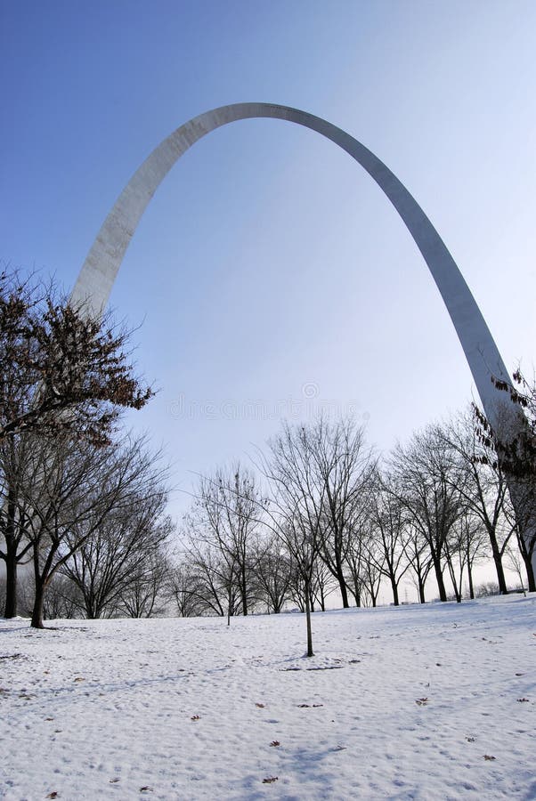 Saint Louis Gateway Arch Winter Stock Image - Image of gateway ...