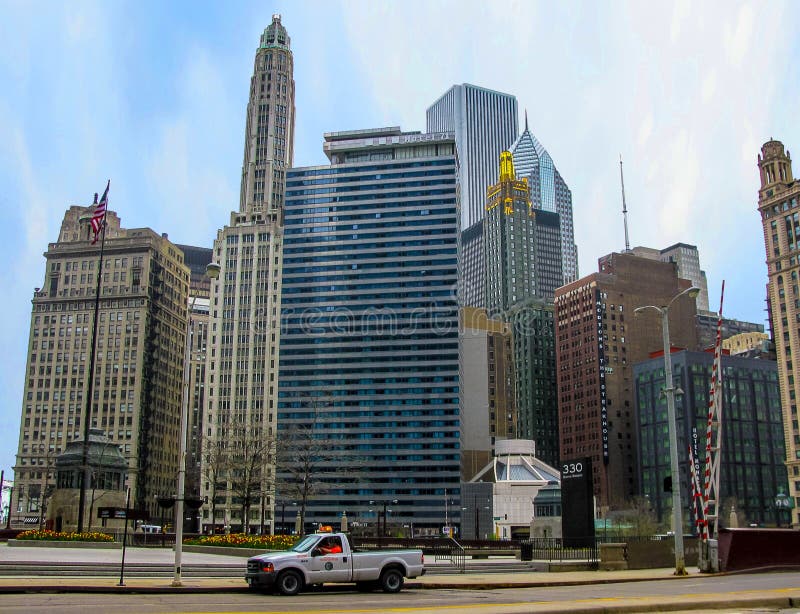 Downtown Chicago Buildings editorial stock image. Image of vacation ...