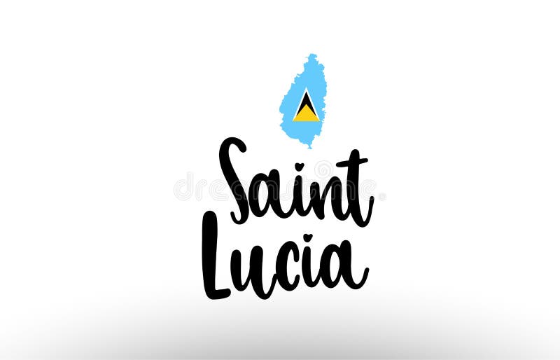Saint Lucia Country Big Text with Flag Inside Map Concept Logo Stock ...
