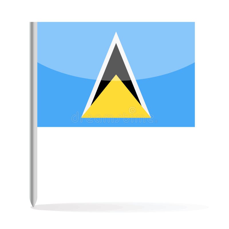 Saint Lucia Flag Pin Vetora Icon Ilustração Stock - Ilustração de ...