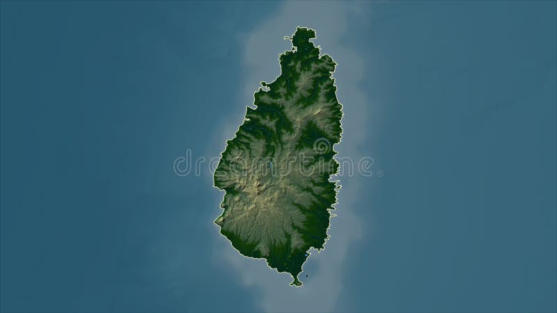 Saint Lucia Outlined. Physical Stock Illustration - Illustration of ...