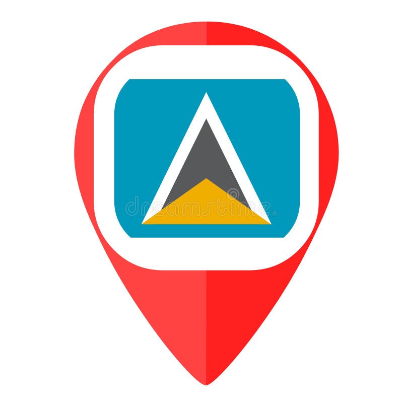Saint Lucia Pin Marker Location Country Stock Image - Illustration of ...