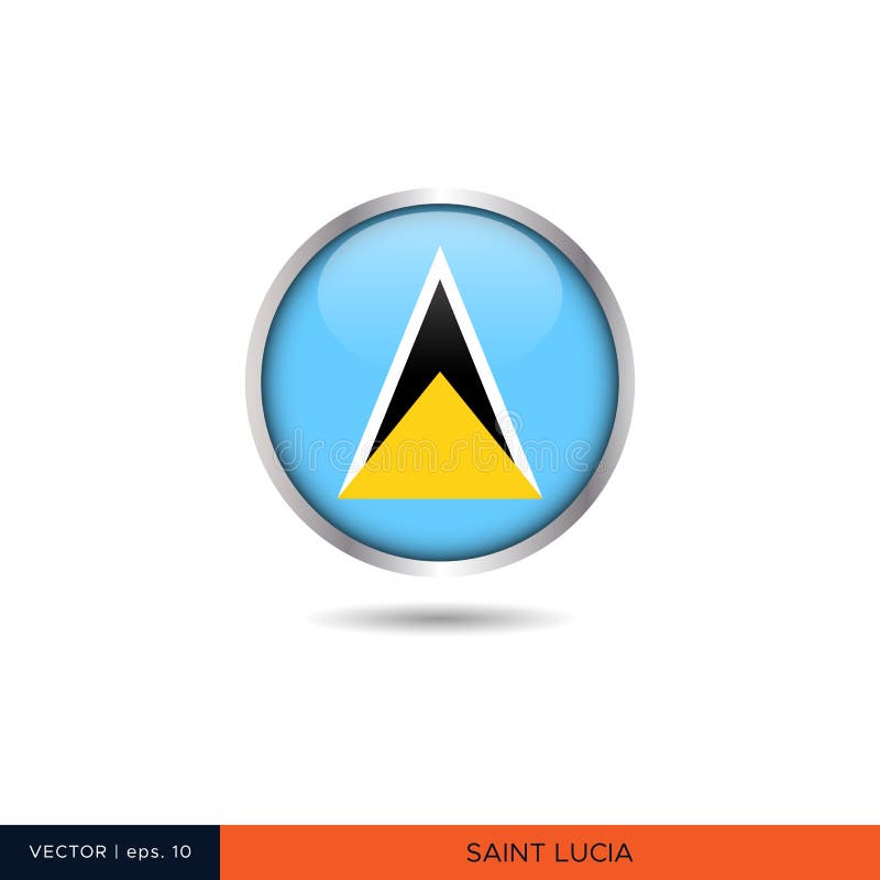 Saint Lucia Round Flag Vector Design. Stock Vector - Illustration of ...