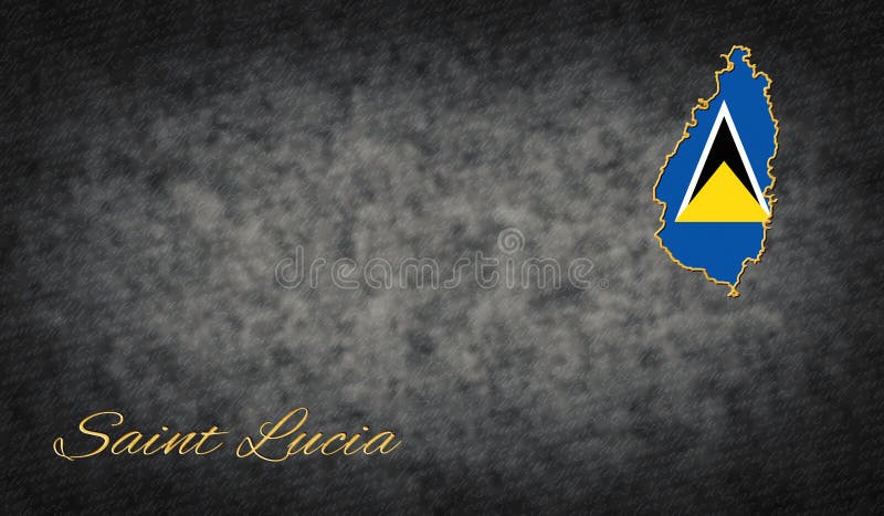 Saint Lucia Symbols, Map of Saint Lucia Stock Photo - Image of flag ...