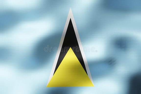 Saint Lucia - Textile Flag - 3d Illustration Stock Illustration ...