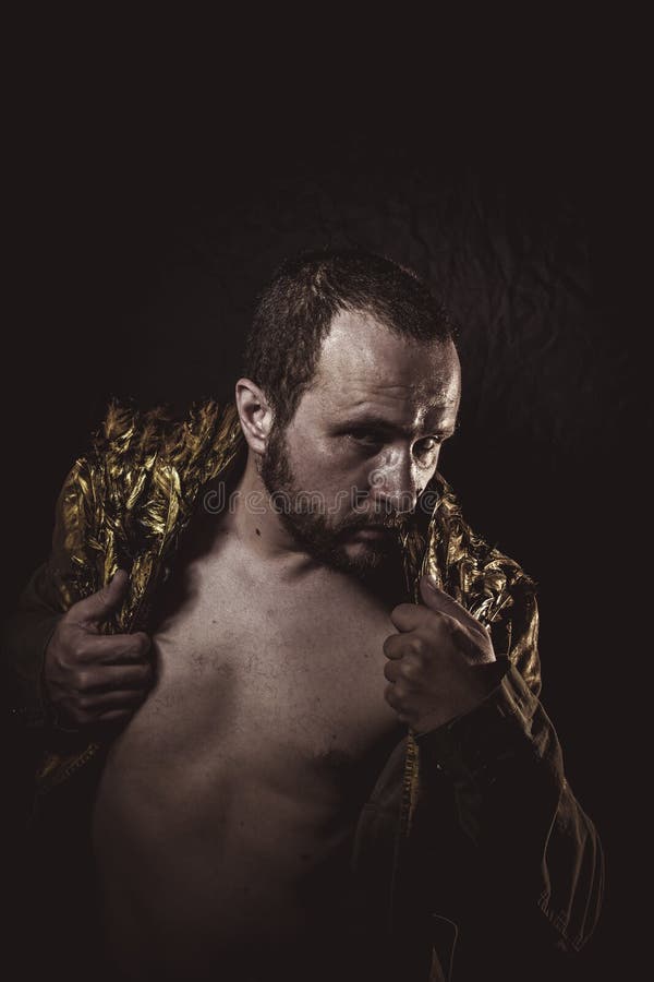 Saint Man Beard and Suit Made with Golden Wings Stock Photo - Image of ...