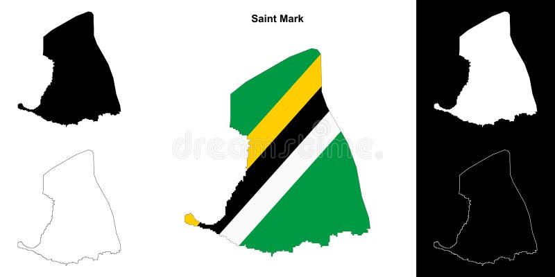 Saint Mark outline map stock vector. Illustration of mark - 356722480