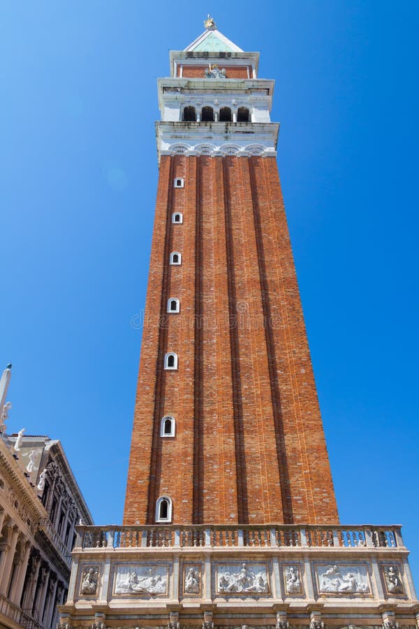 Saint Mark`s Square Tower is 98.6 Meters Tall with 5 Bells Stock Image ...