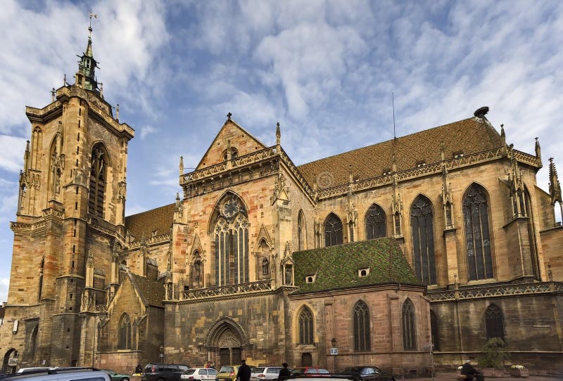 Saint Martin Collegiate Church in Colmar Stock Photo - Image of roof ...