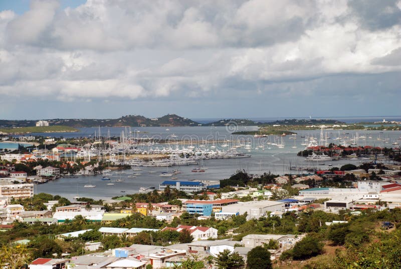 Saint Martin Harbor stock photo. Image of saint, gray - 4069412