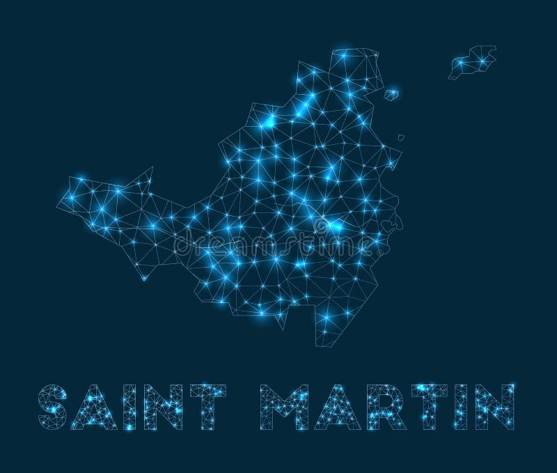 Saint Martin network map. stock vector. Illustration of island - 173826738