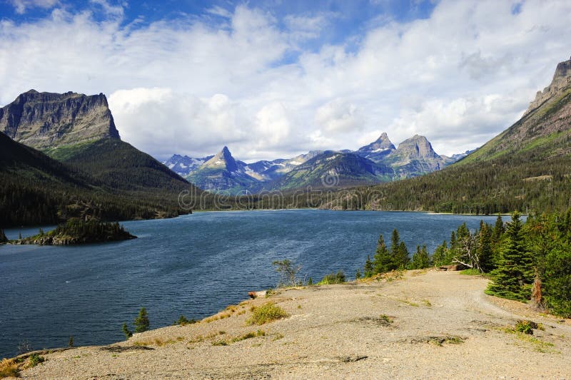Saint Mary Lake stock photo. Image of forest, glacier - 12446346