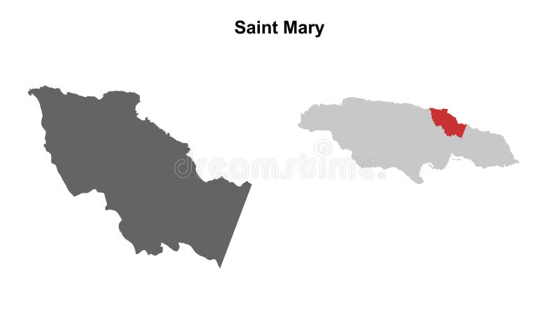 Saint Mary outline map stock vector. Illustration of cartography ...