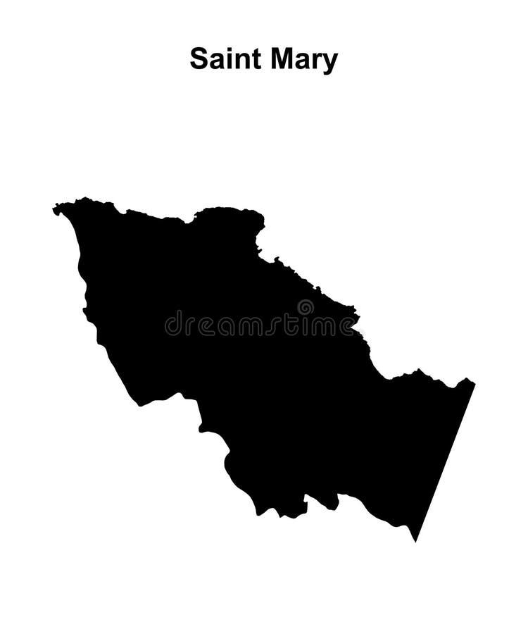 Saint Mary outline map stock vector. Illustration of mary - 360467270