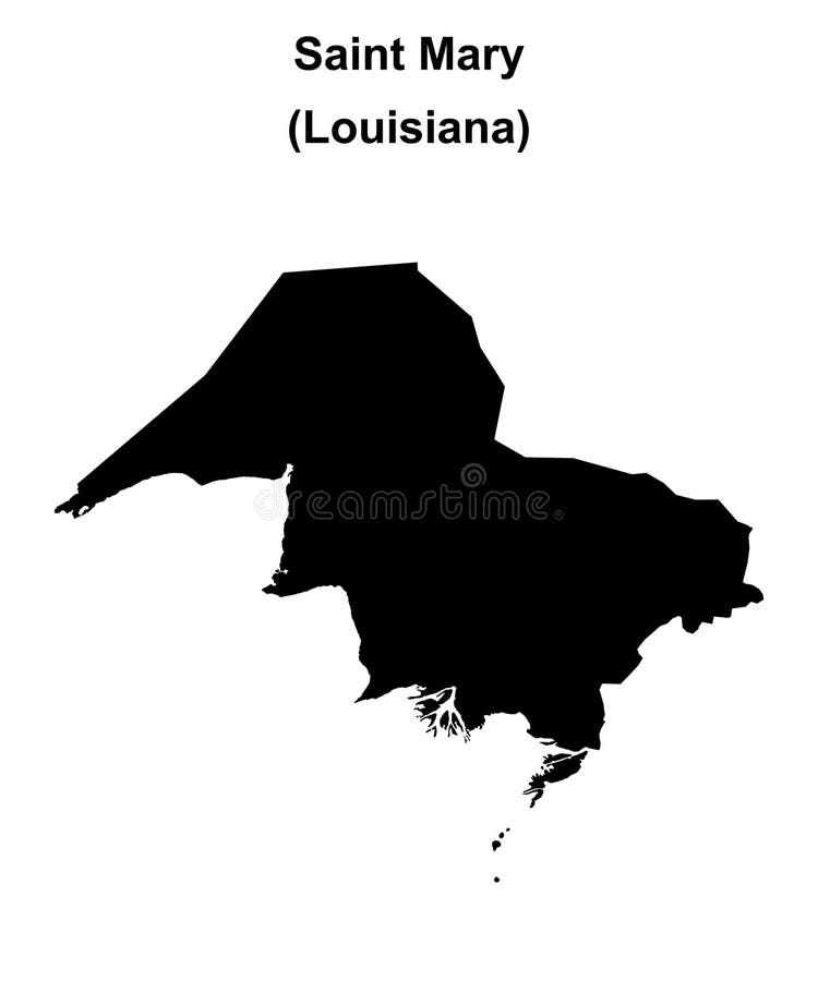 Saint Mary outline map stock vector. Illustration of region - 361603806