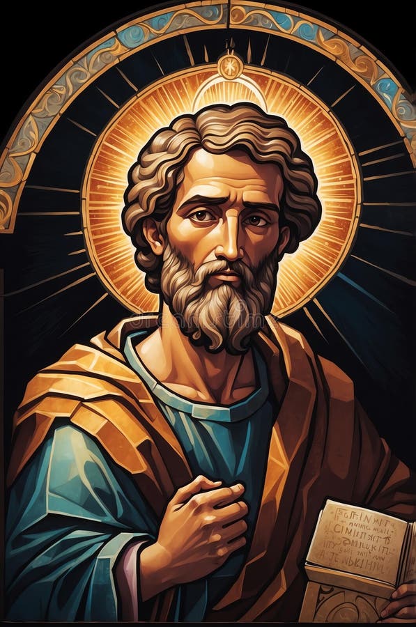 Saint Matthew Stylized Portrait Drawing of Colored Til Ai Generated ...
