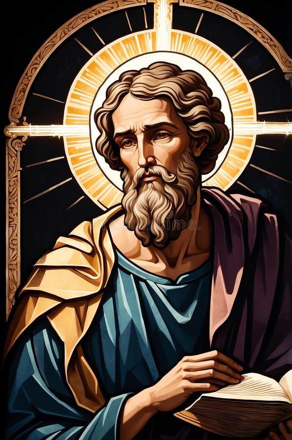Saint Matthew Stylized Portrait Drawing of Colored Til Ai Generated ...