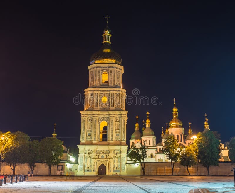 Saint Michael Monastery in Kiev at Night Stock Image - Image of ancient ...