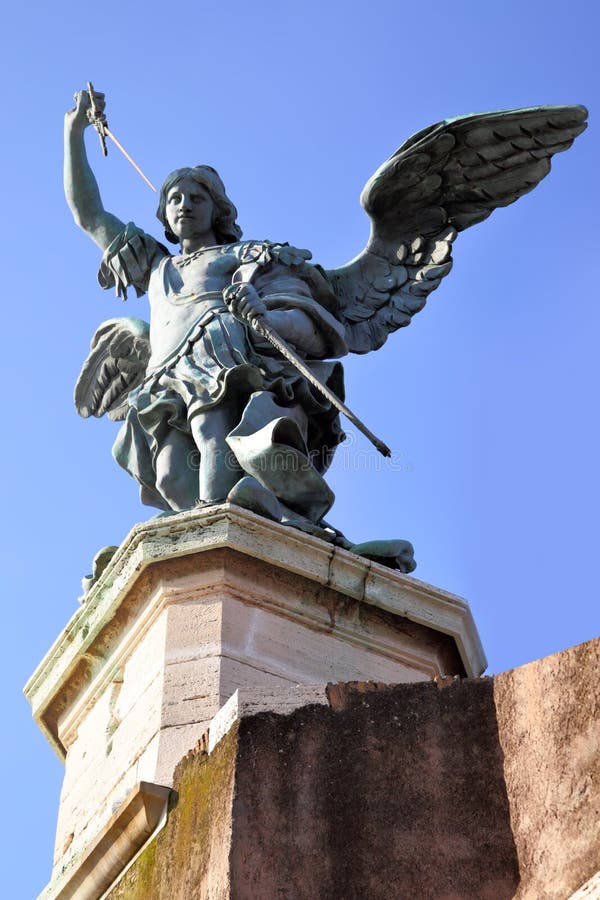 Saint Michael statue stock photo. Image of holding, italy - 14719462