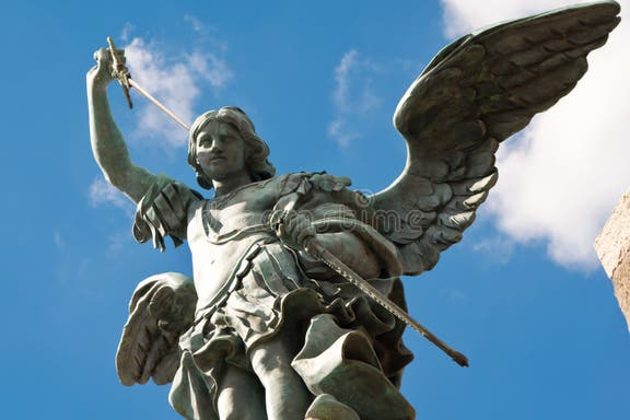 Saint Michael Statue, Castel Sant Angelo, Rome Stock Photo - Image of ...